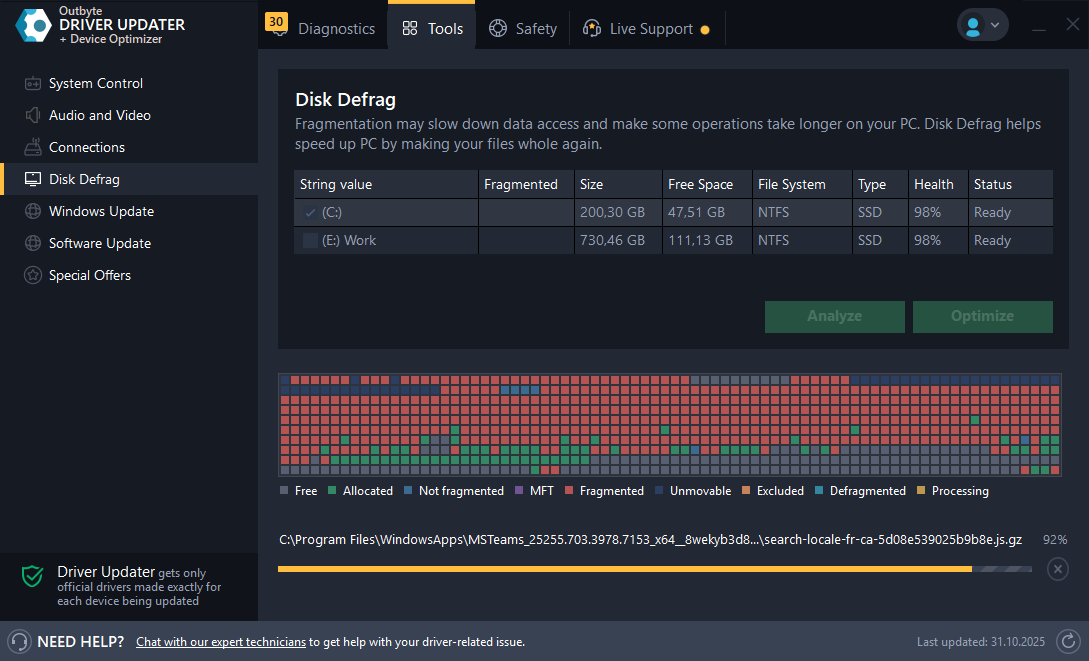 HDD Defrag vs. SSD Optimization — How Outbyte Driver Updater Keeps ...