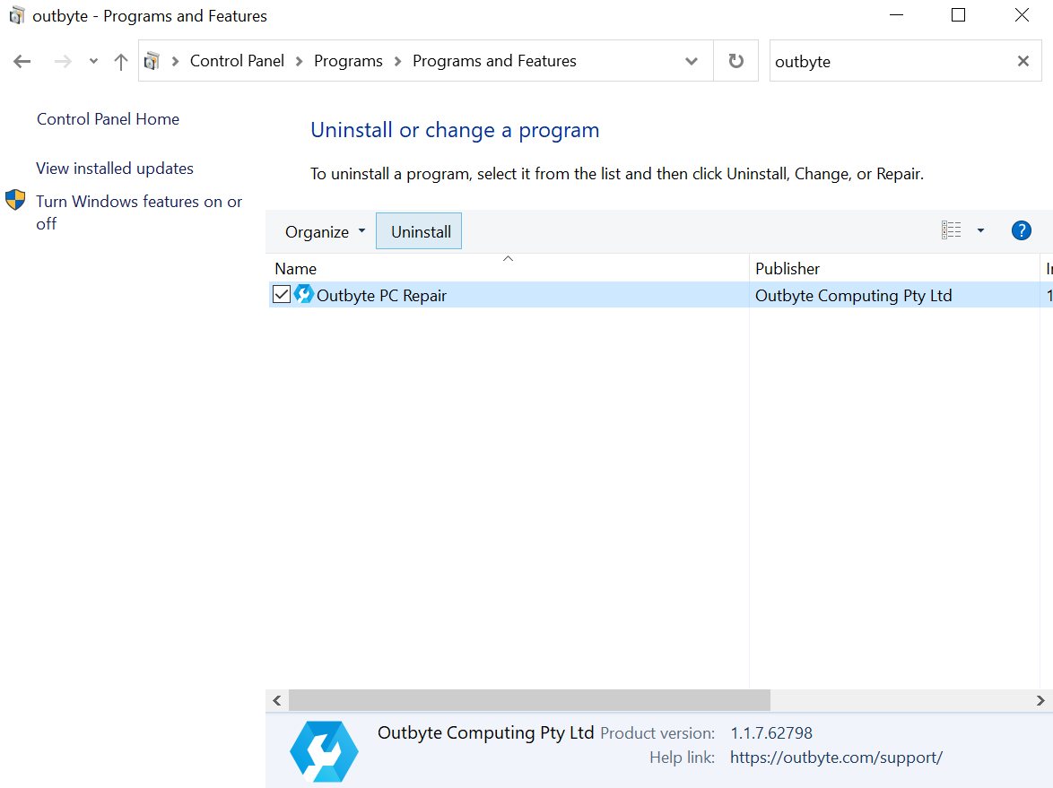 How to Uninstall Outbyte PC Repair - Official Guide